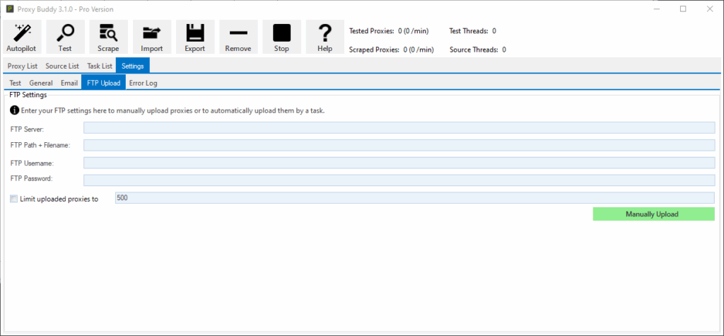 Proxy Buddy - Settings FTP - GSoftwareLab