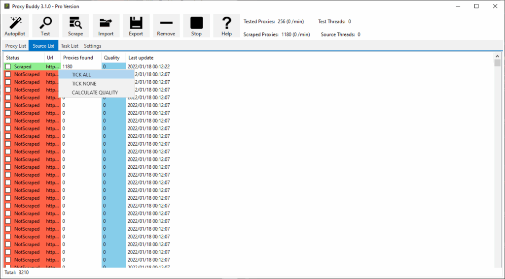 Proxy Buddy - Source List Context Menu - GSoftwareLab